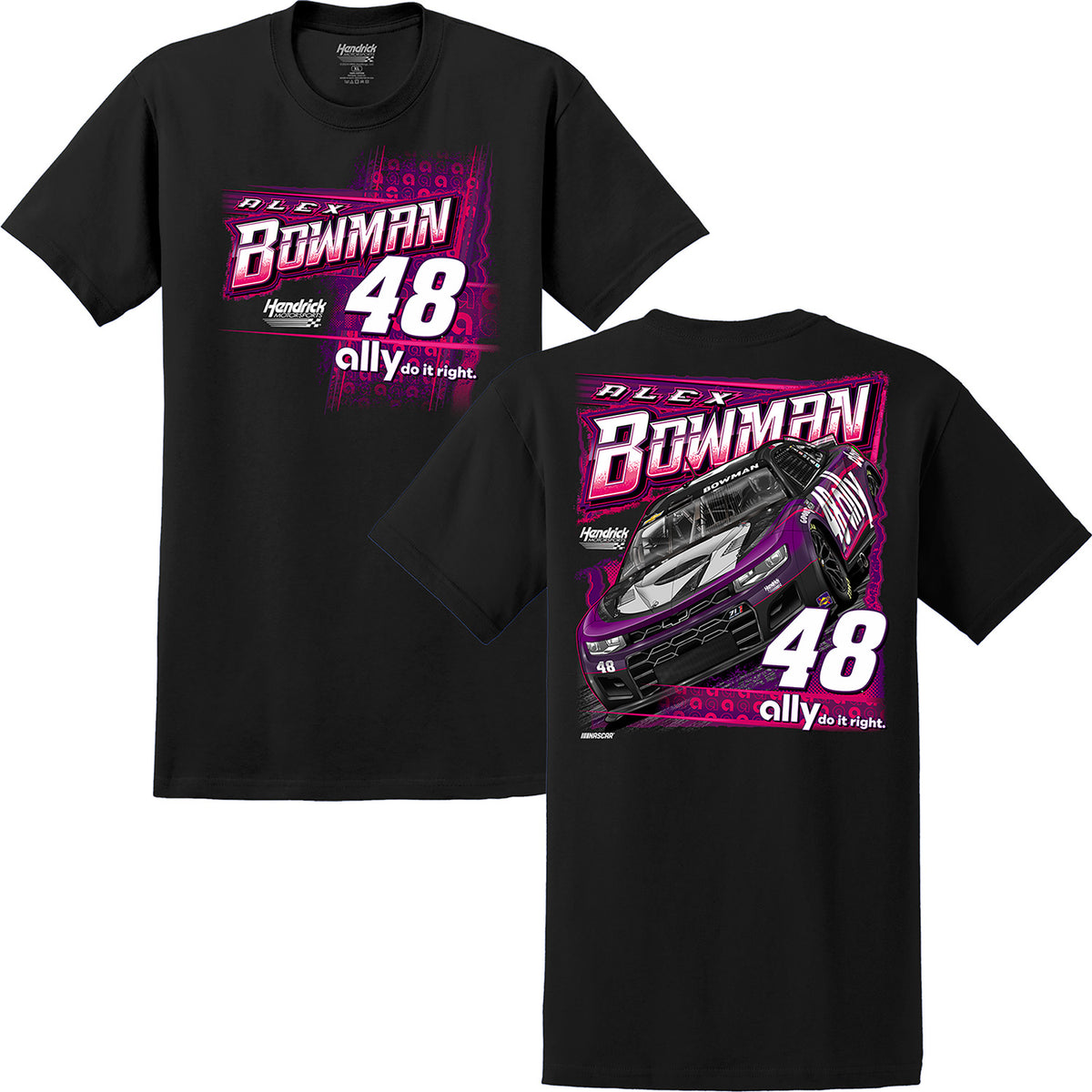 Alex Bowman 2025 Ally Black 2-Spot T-Shirt Black L | RacingUSA