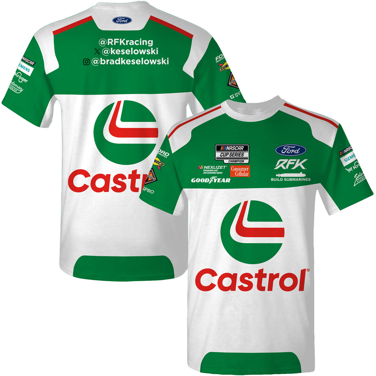 Brad Keselowski 2025 Castrol Sublimated Uniform Pit Crew T-Shirt– RacingUSA