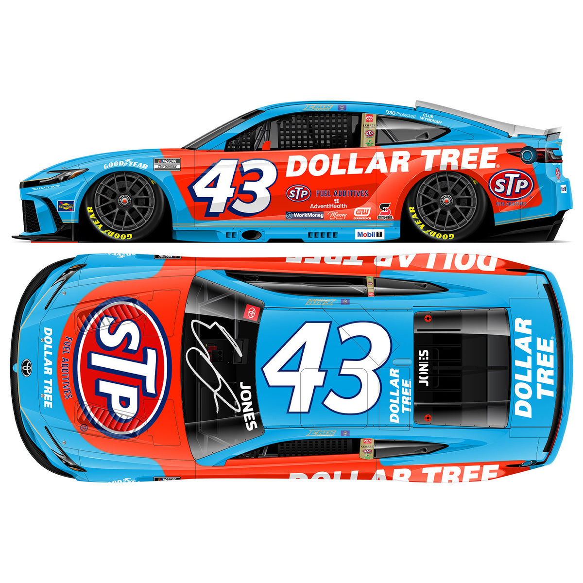 Erik Jones Autographed Dollar Tree / STP 1:24 Standard 2025 Diecast Ca ...