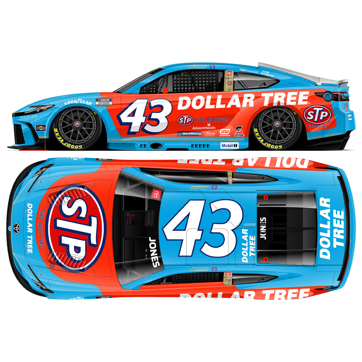 Erik Jones Dollar Tree / STP 1:64 Standard Chassis 2025 Diecast Car Pr ...