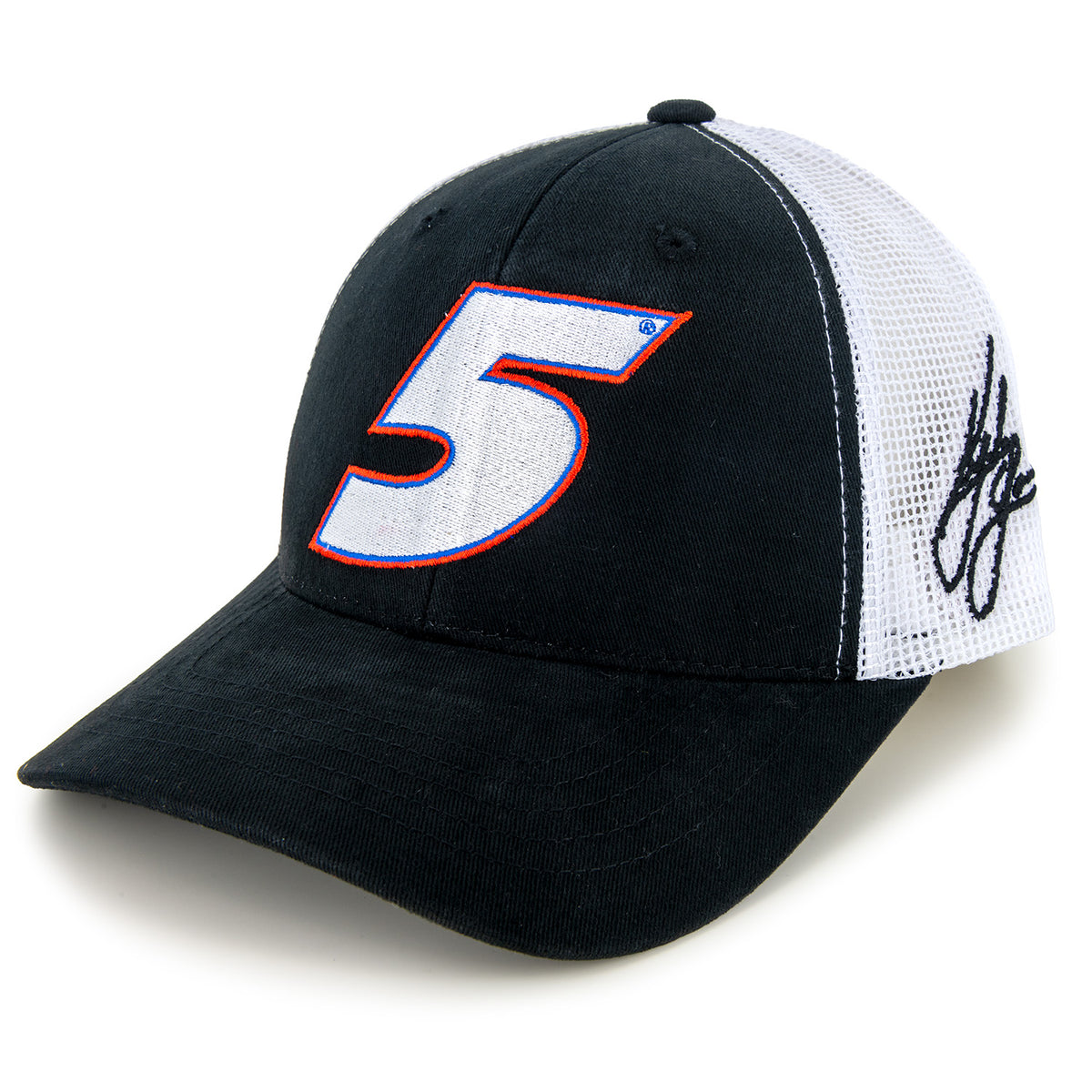 Kyle Larson 2025 Exclusive Black #5 Mesh NASCAR Hat Black/White Adult