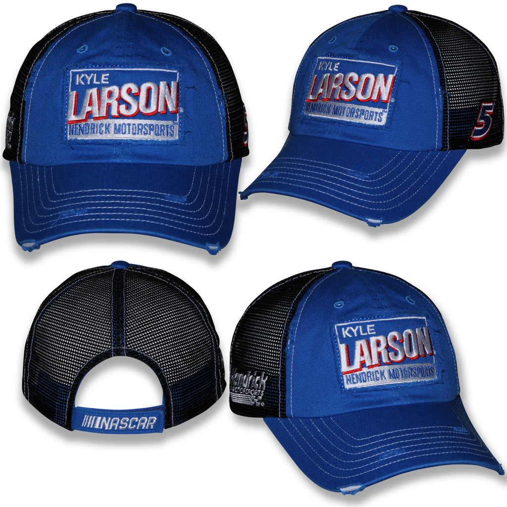 Kyle Larson 2025 Distressed Vintage Patch Hat Blue/Black Preorder ...