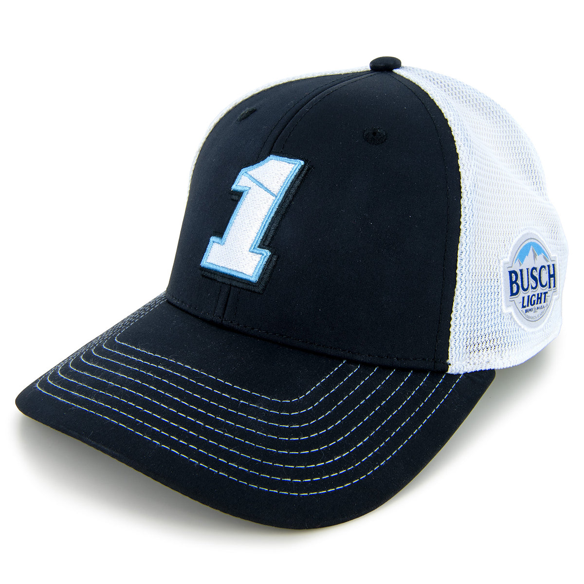 Ross Chastain Big Number 1 Busch Light White Mesh Hat Black/White ...