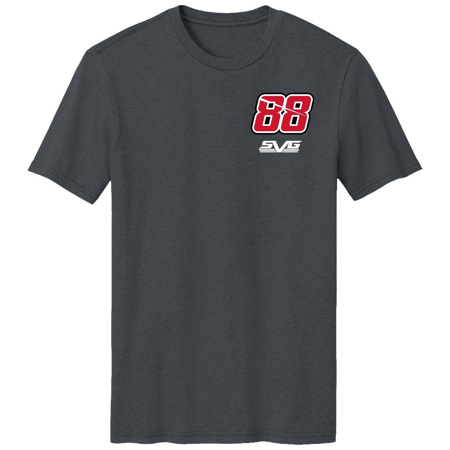Shane van Gisbergen 2025 Name & Number #88 2-Spot T-Shirt Charcoal Gray Shane van Gisbergen 2025 Name & Number #88 2-Spot T-Shirt Charcoal Gray