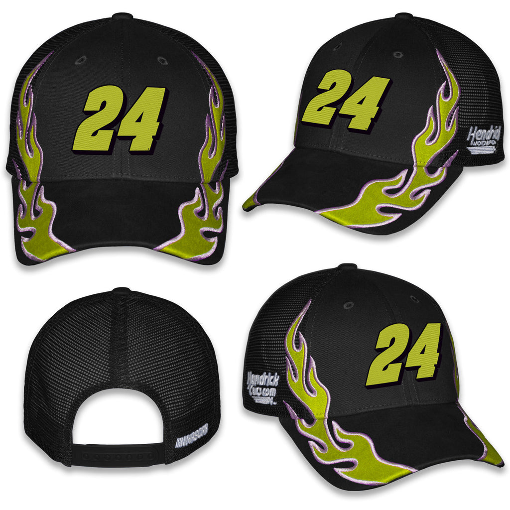 William Byron 2025 Flame #24 Mesh Hat Black Preorder - Currently Proje ...